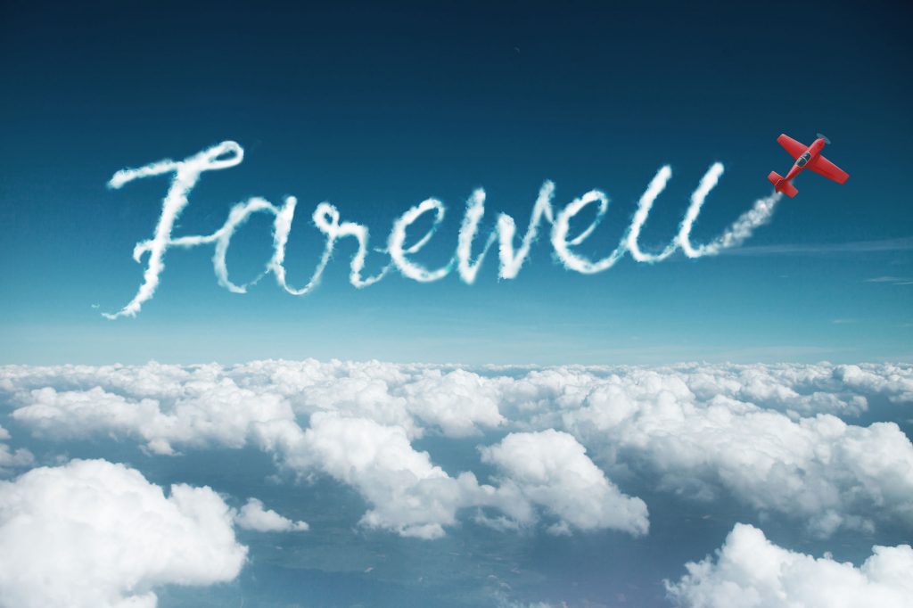 farewell word created from a trail of smoke by Acrobatic plane. | Power ...