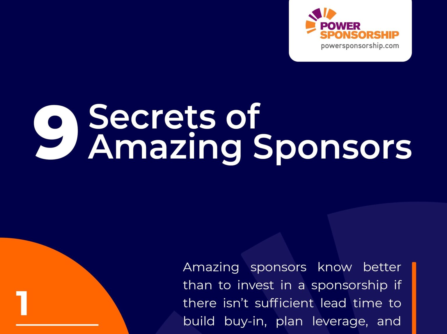 9 Secrets of Amazing Sponsors [Infographic] | Power Sponsorship